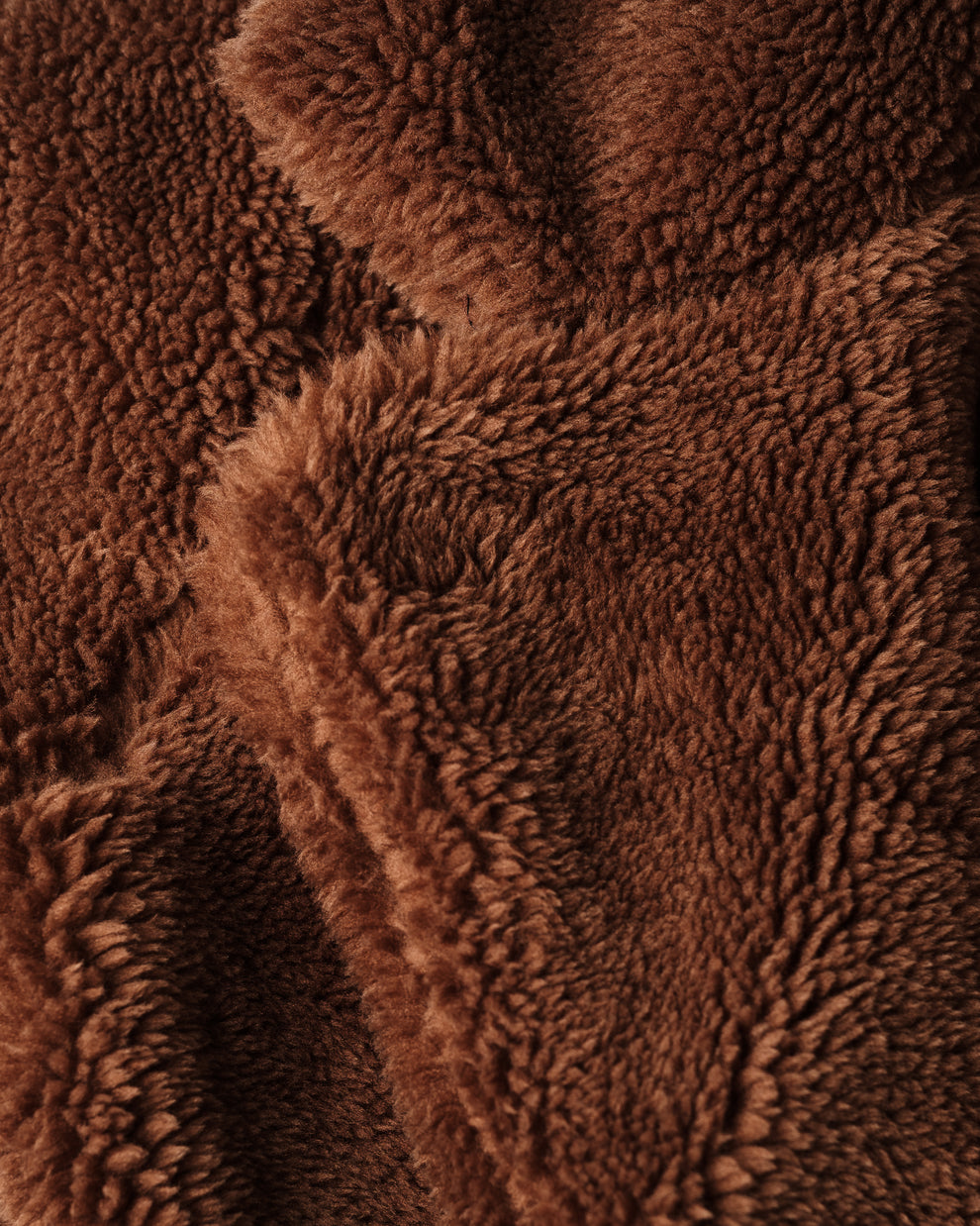 ONY Oversized Sherpa Trench Coat - Brown